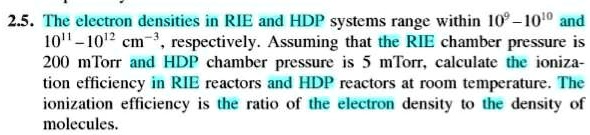 25 the electron densities in rie and hdp systems range within 10 10 and ...