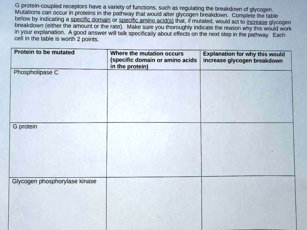 G protein-coupled receptors have a variety of functions,...