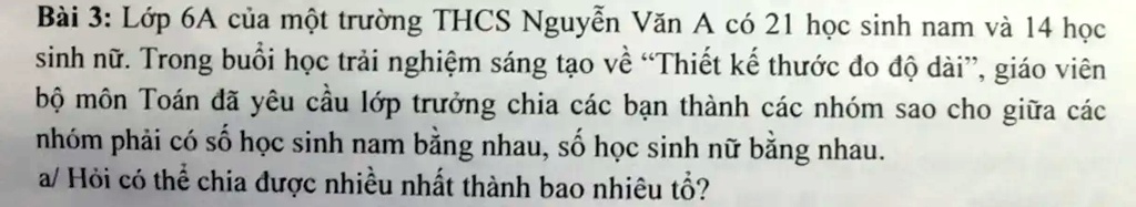 Solved Bà I 3 Lá›p 6a Cá§a Má™t Trưá Ng Thcs Nguyá…n Văn A Có
