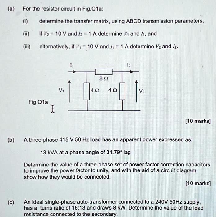 SOLVED: Texts: (a) (b) For the resistor circuit in Fig.Q1a: (1) (ii ...