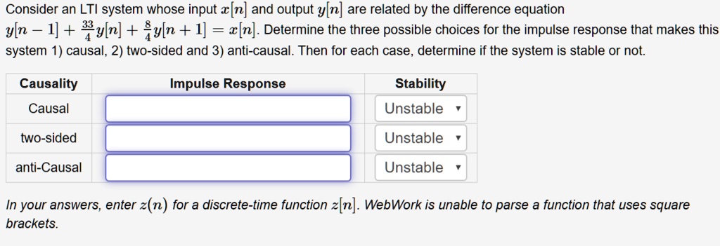 SOLVED: Consider an LTI system whose input [n] and output y[n] are related by the difference ...