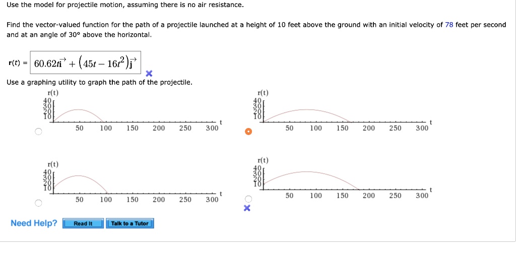 SOLVED: Use the model for projectile motion, assuming there is no air resistance. Find the ...