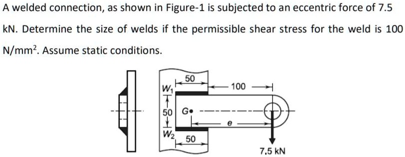 A welded connection, as shown in Figure-1, is subjected to an eccentric ...