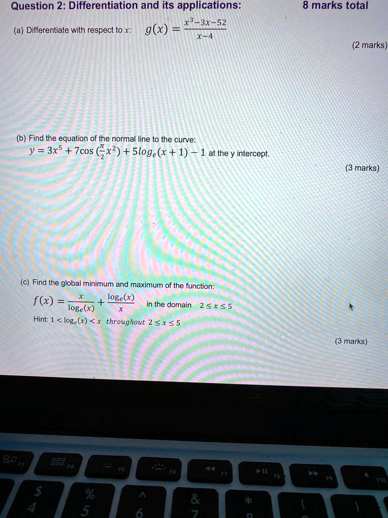 question 2 differentiation and its applications x3 3x 52 differentiate ...
