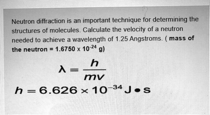 SOLVED: Neutron diffraction is an important technique for determining ...
