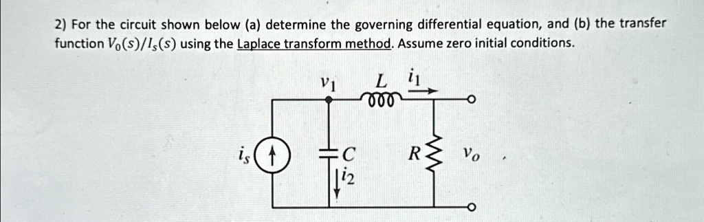 for the circuit shown below a determine the governing differential equation and b the transfer ...