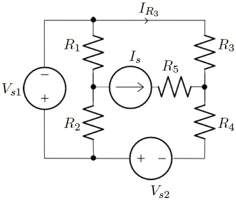 SOLVED: Given is the circuit above. Find an expression for IR3 by using superposition. Note ...