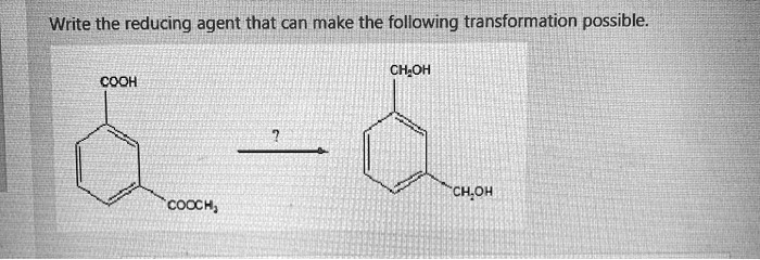 Write the reducing agent that can make the following...