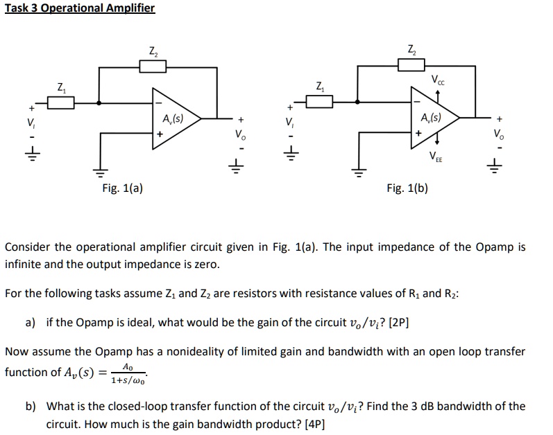 Consider the operational amplifier circuit given in Fig. 1(a). The input impedance of the Opamp ...
