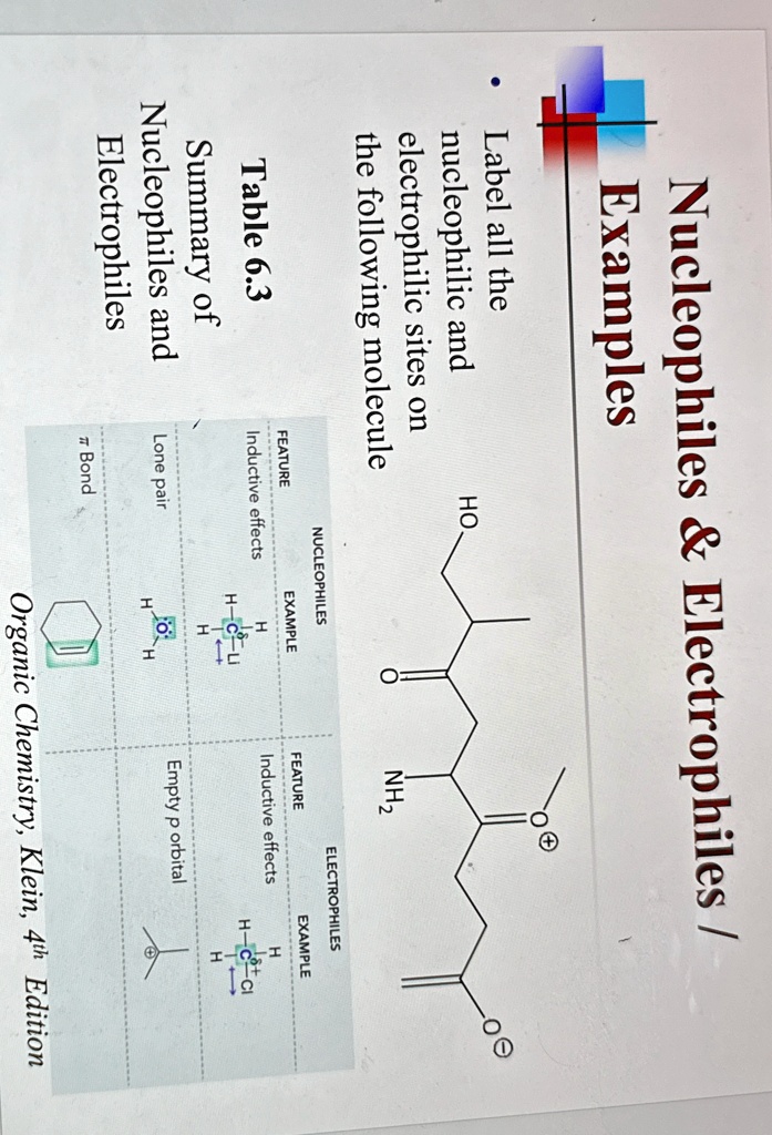 nucleophiles electrophiles examples label all the nucleophilic and ...