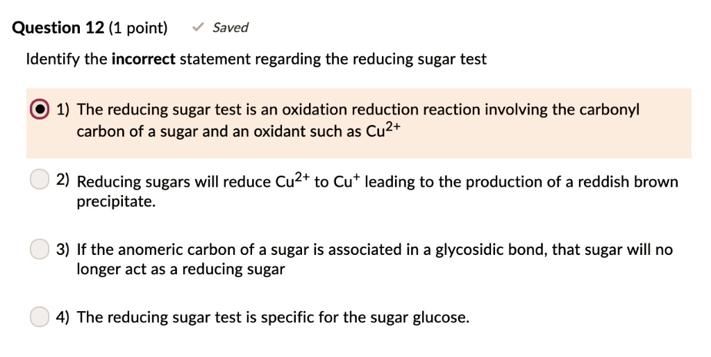 Identify the incorrect statement regarding the reducing...