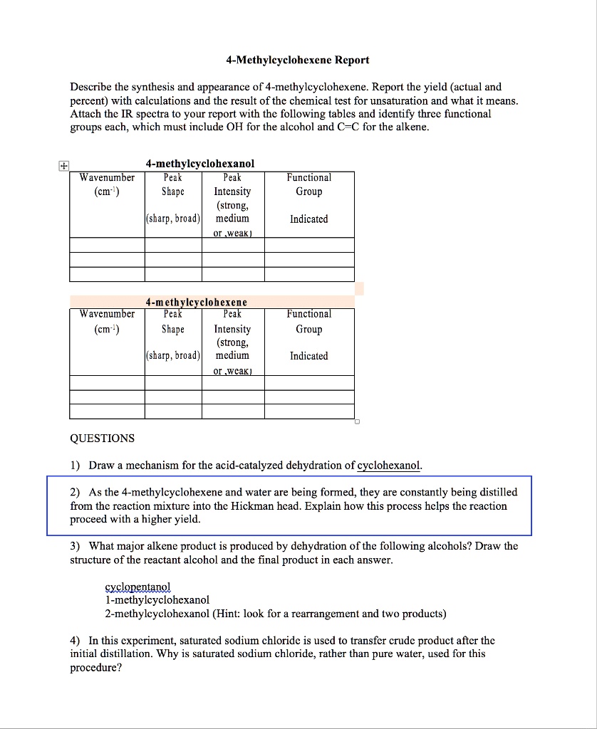 SOLVED: 'Organic Chemistry LAB Question Describe the synthesis and ...