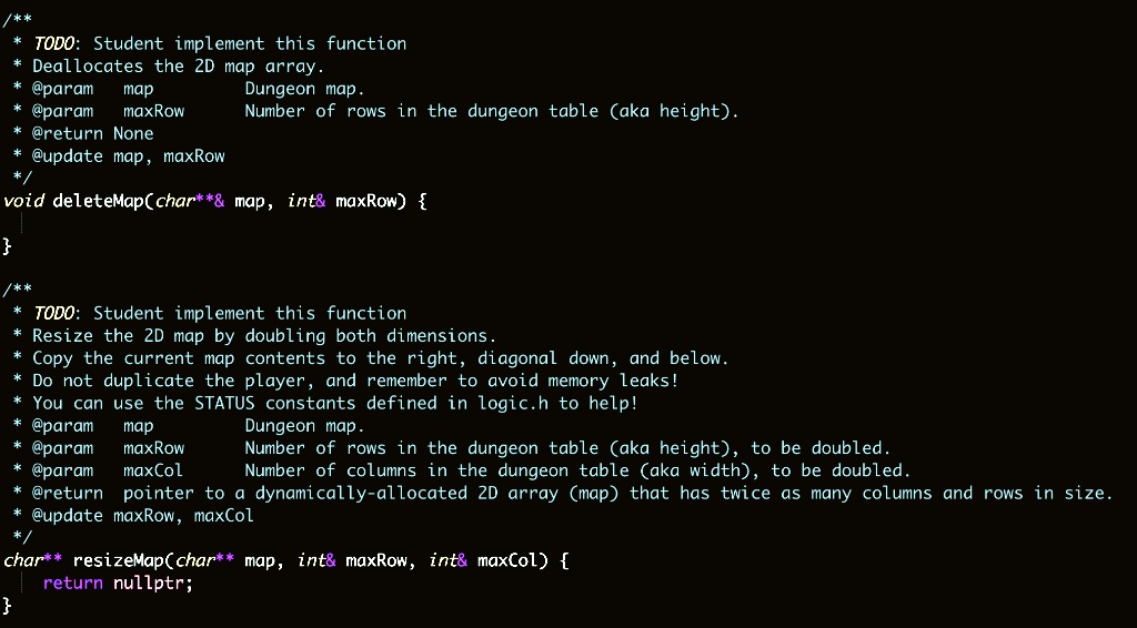 Solved In C Please Implement The Functions Resizemap And Deletemap 1024