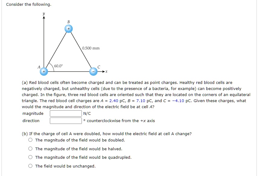 SOLVED:Consider the following 0.500 mm 60.0" (a} Red blood cells often ...