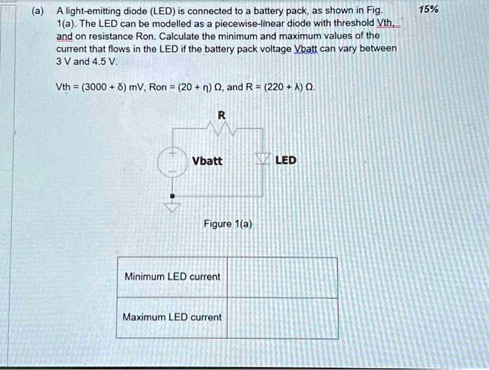 SOLVED: Let all symbols = 0 A light-emitting diode (LED) is connected ...
