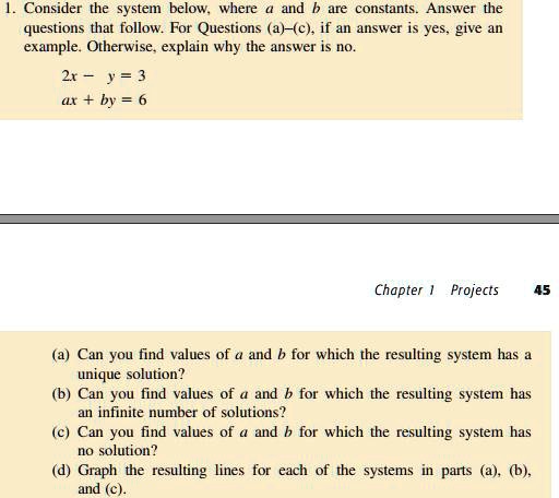 SOLVED: Consider the system below. where and are constants Answer the questions that follow: For ...