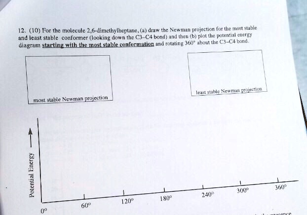 SOLVED:12, (10) For the molecule 6-dimethylneptare , (4} draw the ...