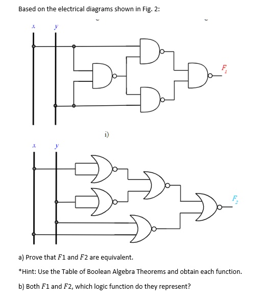Solved Based On The Electrical Diagrams Shown In Fig 2 A Prove That F1 And F2 Are Equivalent