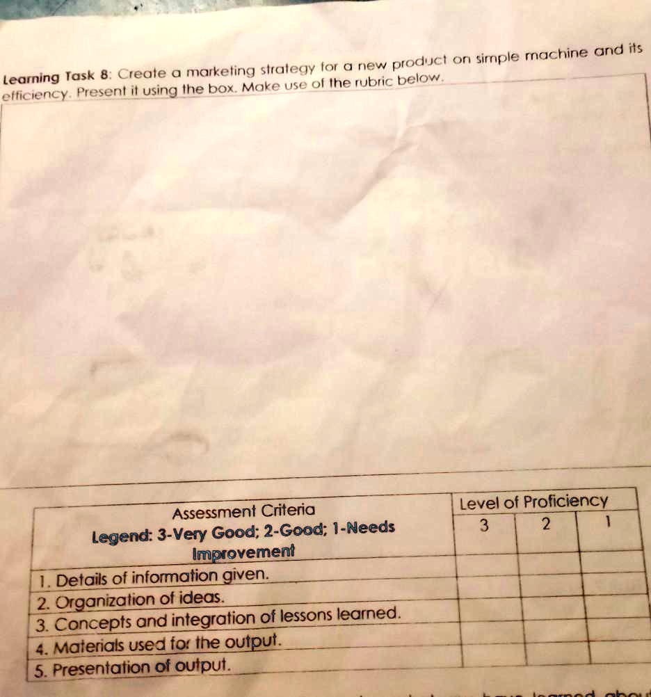 SOLVED: 'Learning Task 8: Create a marketing strategy for a new product ...