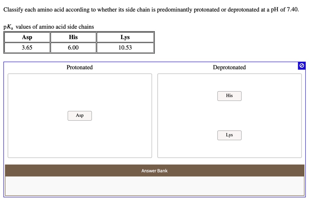 SOLVED: Classify each amino acid according t0 whether its side chain is ...