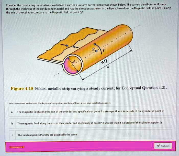 SOLVED: Consider the conducting material as shown below. It carries a ...