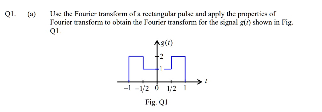 Q1 A Use The Fourier Transform Of A Rectangular Pulse And Apply The