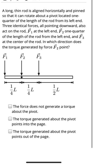 SOLVED:A long; thin rod is aligned horizontally and pinned so that it can rotate about a pivot ...
