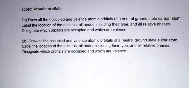 Topic: Atomic Orbitals 2a) Draw all the occupied and valence atomic ...