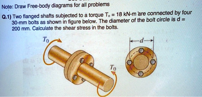 SOLVED: Note: Draw Free-body diagrams for all problems. Q.1 Two flanged ...