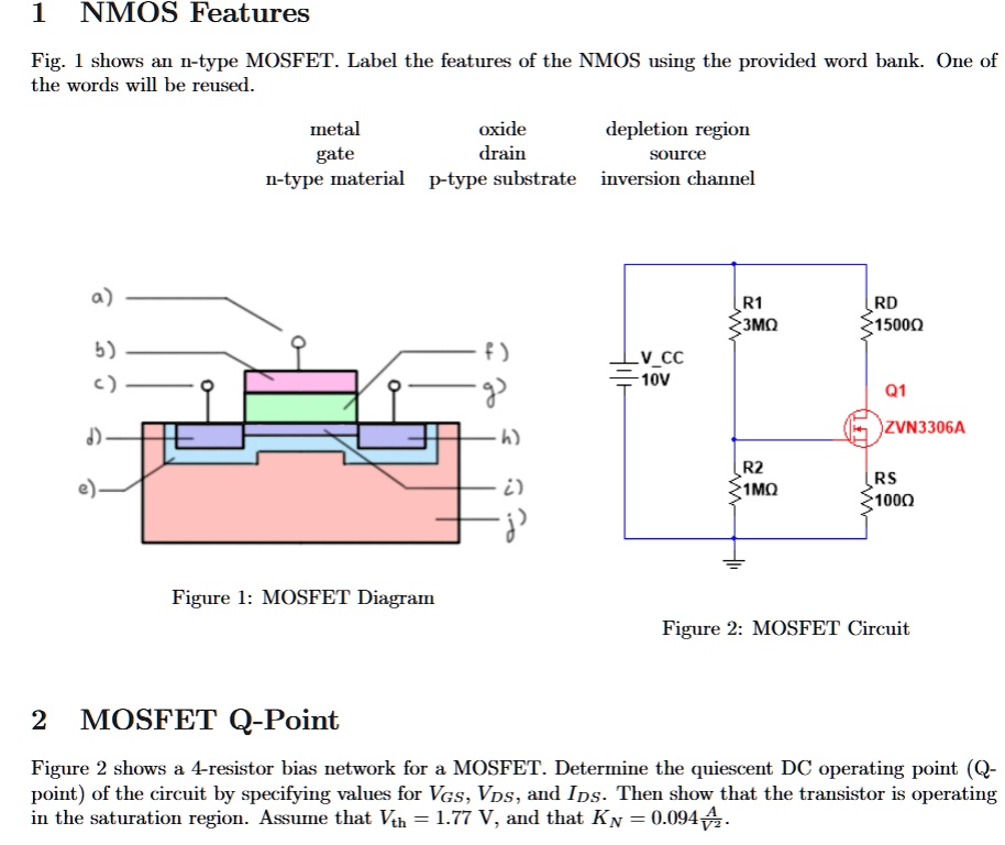 1 nmos features fig 1 shows an n type mosfet label the features of the nmos using the provided ...