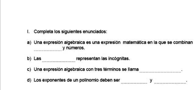 SOLVED: Necesito completar los siguientes enunciados Completa los ... SOLVED: Necesito completar los siguientes enunciados Completa los ...