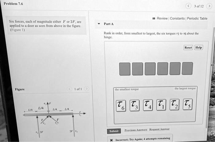 froblem 76 30f 2 revier constants periodic table six forces cach of ...