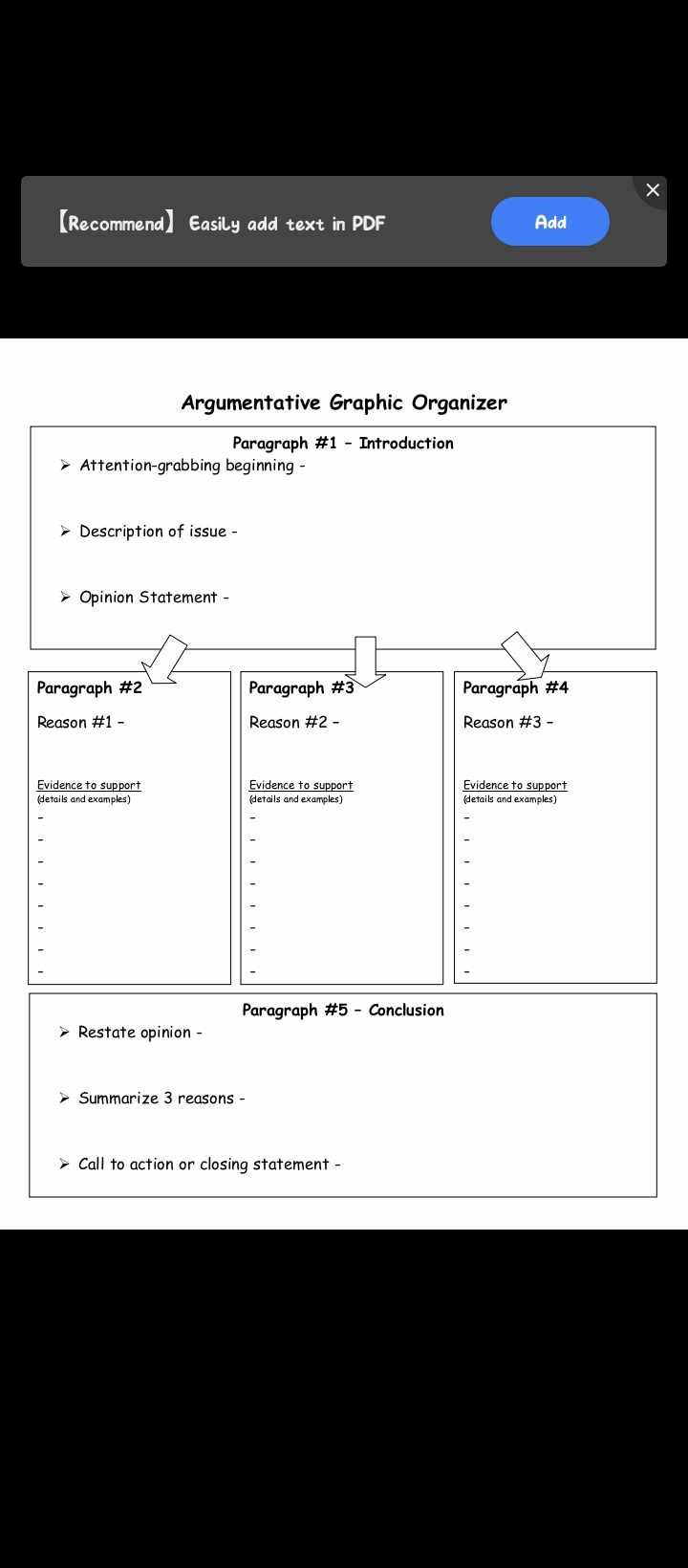?Recommend? Easily add text in PDF Add Argumentative Graphic Organizer ...