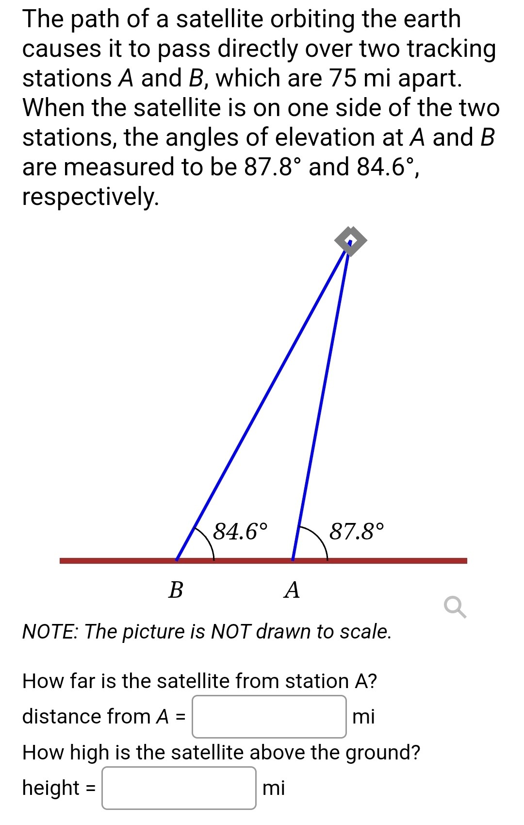 SOLVED: The path of a satellite orbiting the earth causes it to pass ...