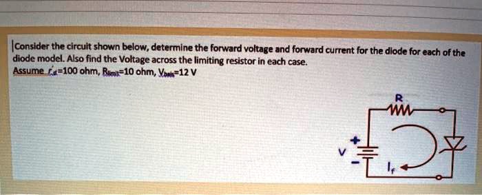 Consider the circuit shown below, determine the forward voltage and forward current for the ...