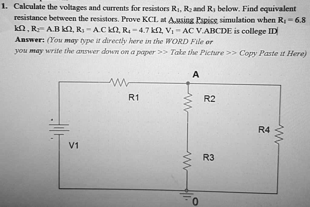 VIDEO solution: Calculate the voltages and currents for resistors R1 ...