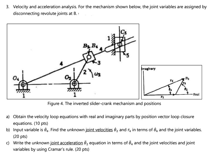 3. Velocity and acceleration analysis. For the mechanism shown below, the joint variables are ...