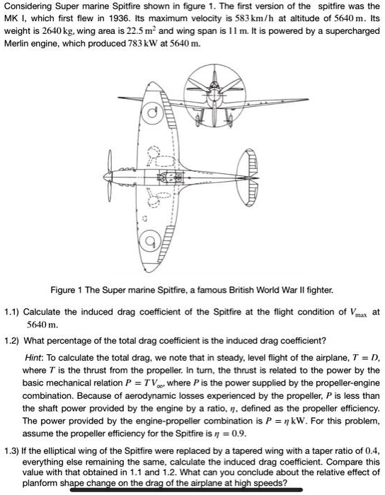 Considering Super marine Spitfire shown in figure 1. The first version ...