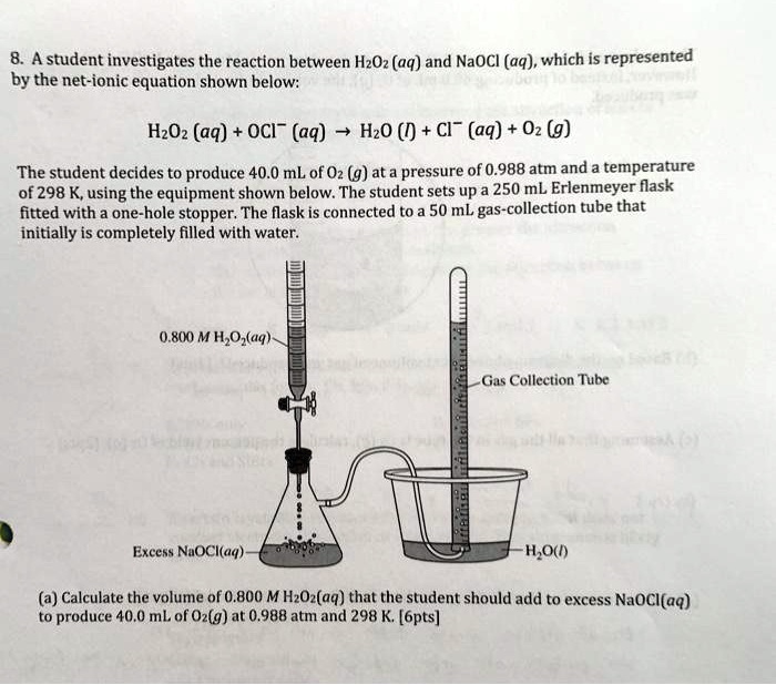 [GET ANSWER] 8 a student investigates the reaction between hzoz aq and ...