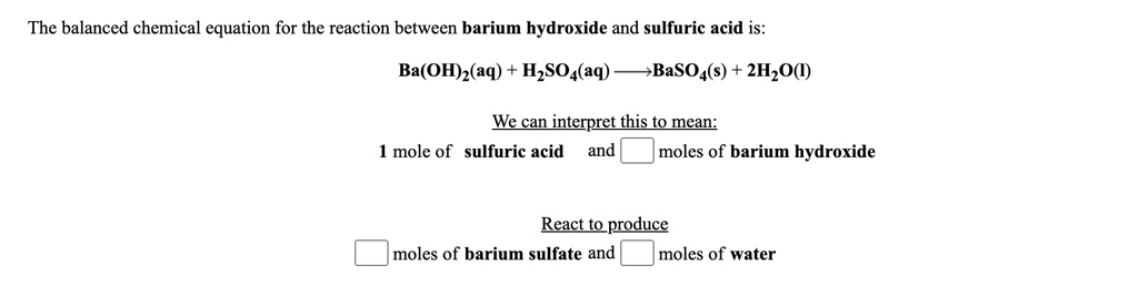 the balanced chemical equation for the reaction between barium ...