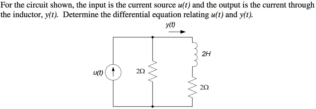 SOLVED: For the circuit shown, the input is the current source u(t) and ...