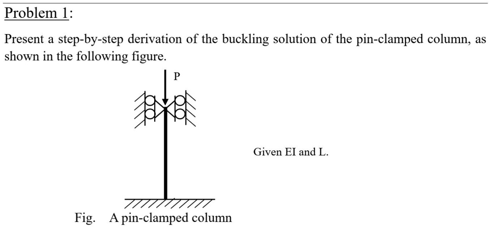 Problem 1: Present a step-by-step derivation of the buckling solution ...