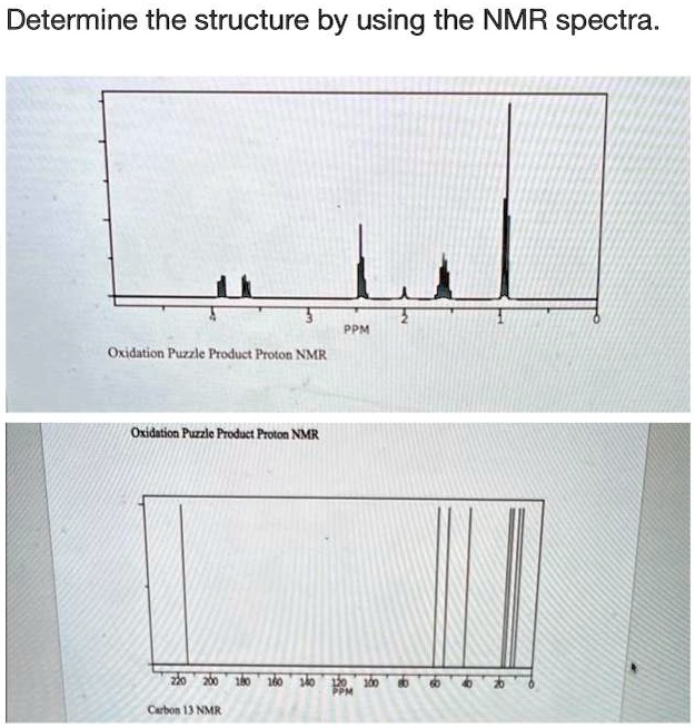 SOLVED: Determine the structure by using the NMR spectra. PPM Oxidation Puzzle Product Proton ...