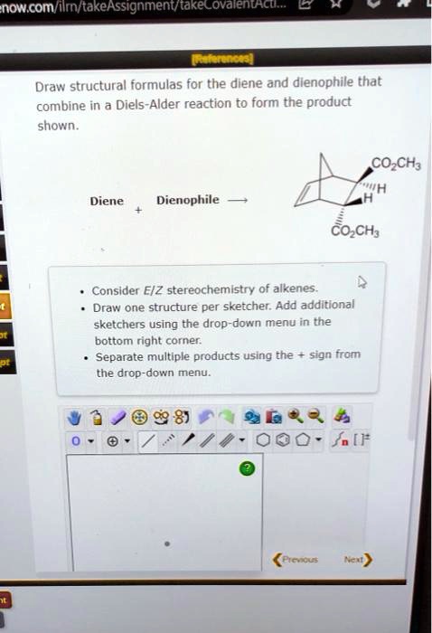 SOLVED: References Draw structural formulas for the diene and ...