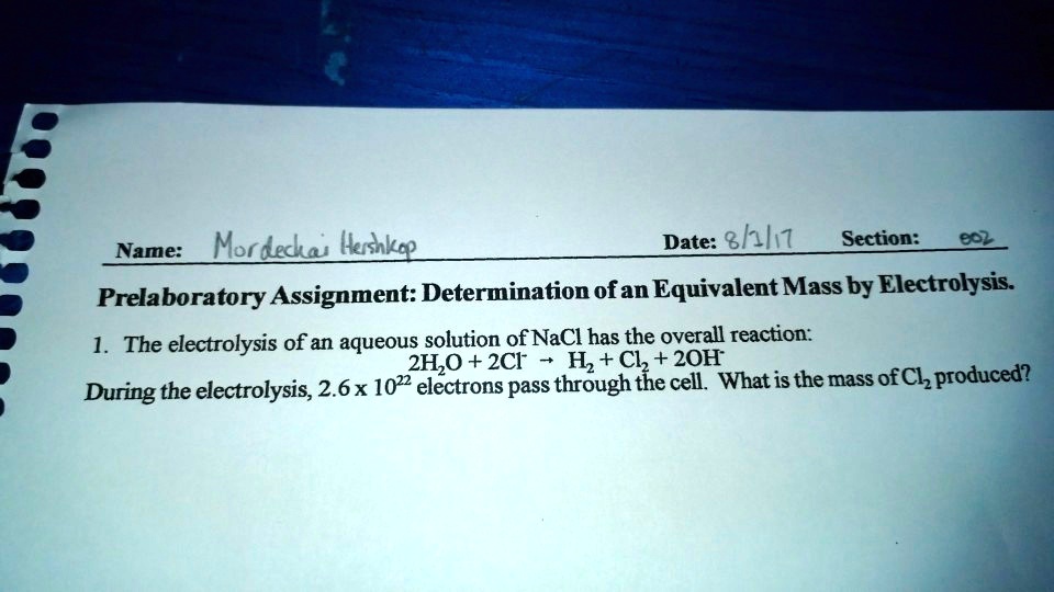 Solved Name Moddda Ledke Date Ghhl Section Prelaboratory Assignment