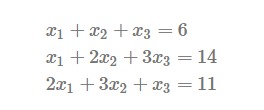 SOLVED: x1+x2+x3=6 x1+2 x2+3 x3=14 2 x1+3 x2+x3=11