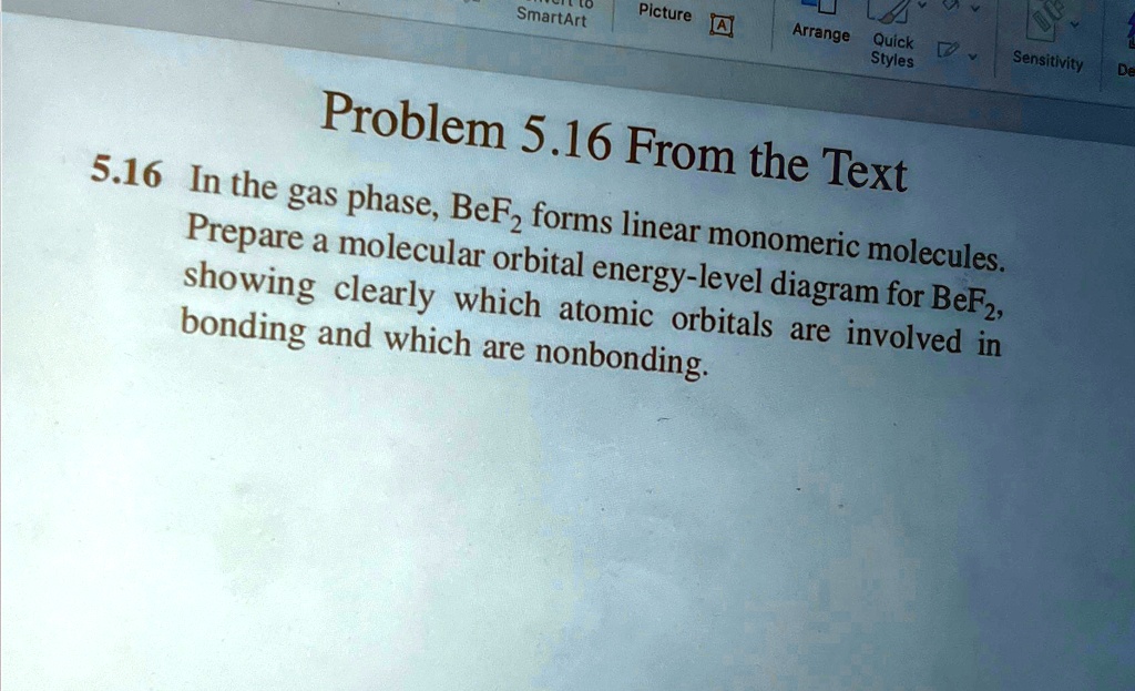 problem 516 from the text 516 in the gas phase bef2 forms linear ...