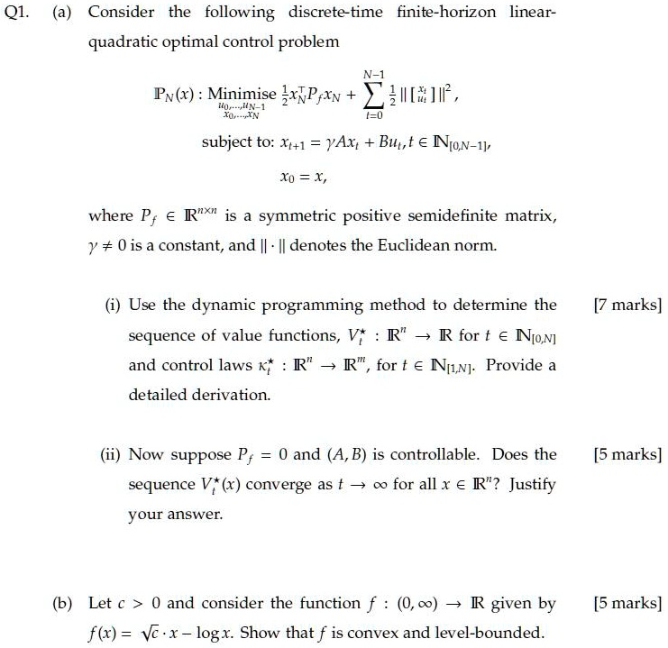 Solved Q1 A Consider The Following Discrete Time Finite Horizon