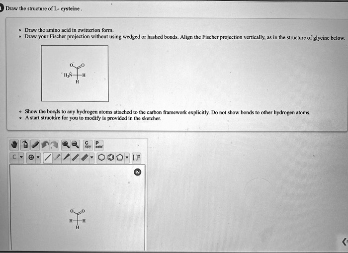 Draw the stnc ure ofl cyslcine draw le amino acid in...