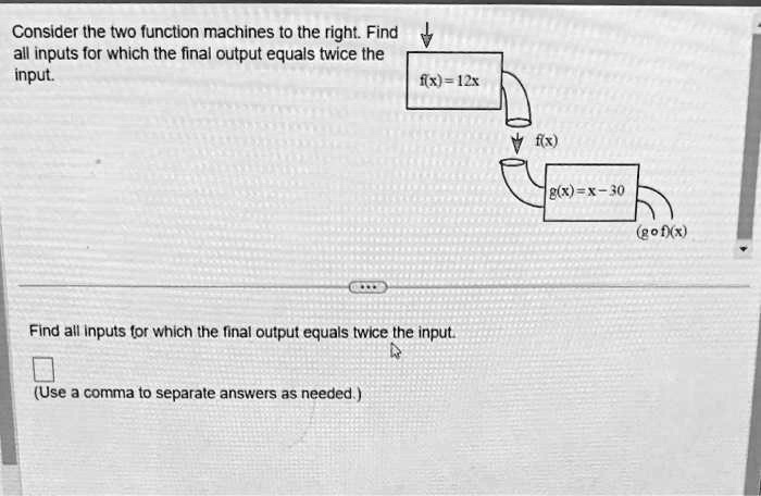 consider the two function machines to the right find all inputs for ...